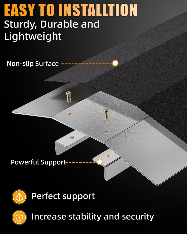 VNN Black Aluminum ramp Ramps Transition Threshold ramp with Supporting ...