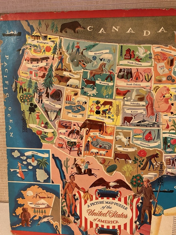 Lot of 5 Vintage Board Puzzles Lassie, Gunsmoke, USA Map, Rin Tin Tin ...