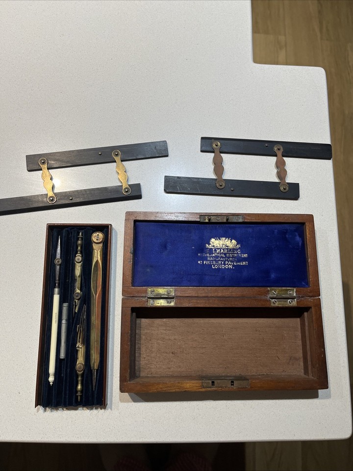 Harling Antique Mathematical Instrument Set W.H. | eBay UK