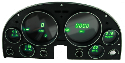 1963-1967 C2 Corvette Digital Dash Panel Green LED Gauges Made In The ...