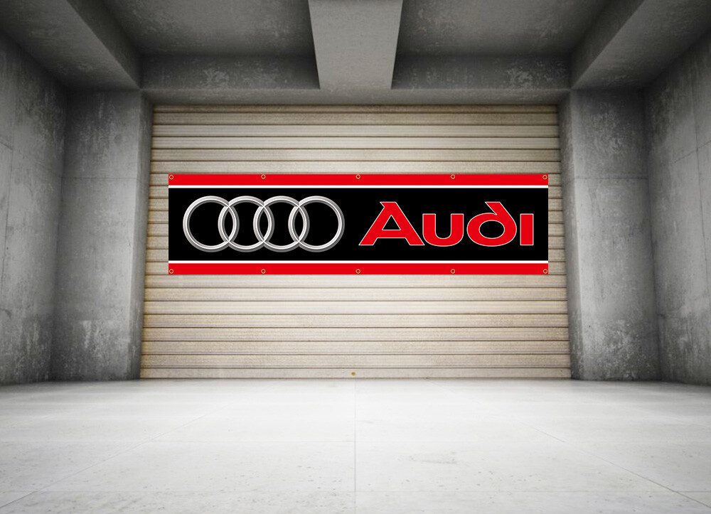 Audi Car Logo 2x8 FT Banner Racing Flags Car Show Garage Wall Workshop ...