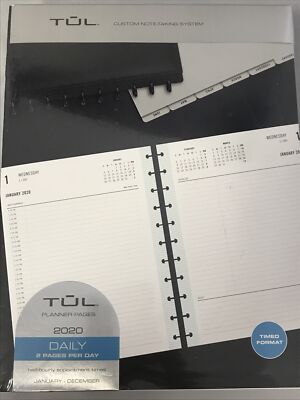 TUL 2020 Daily Planner Refill Pages Jan. - Dec. 2435474 (Green) 8.5" x ...