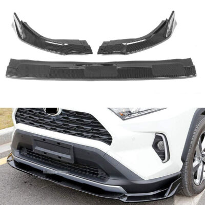 3 Pcs Fits for RAV4 2019-2022 Front Bumper Lip Chin Spoiler Splitters ...
