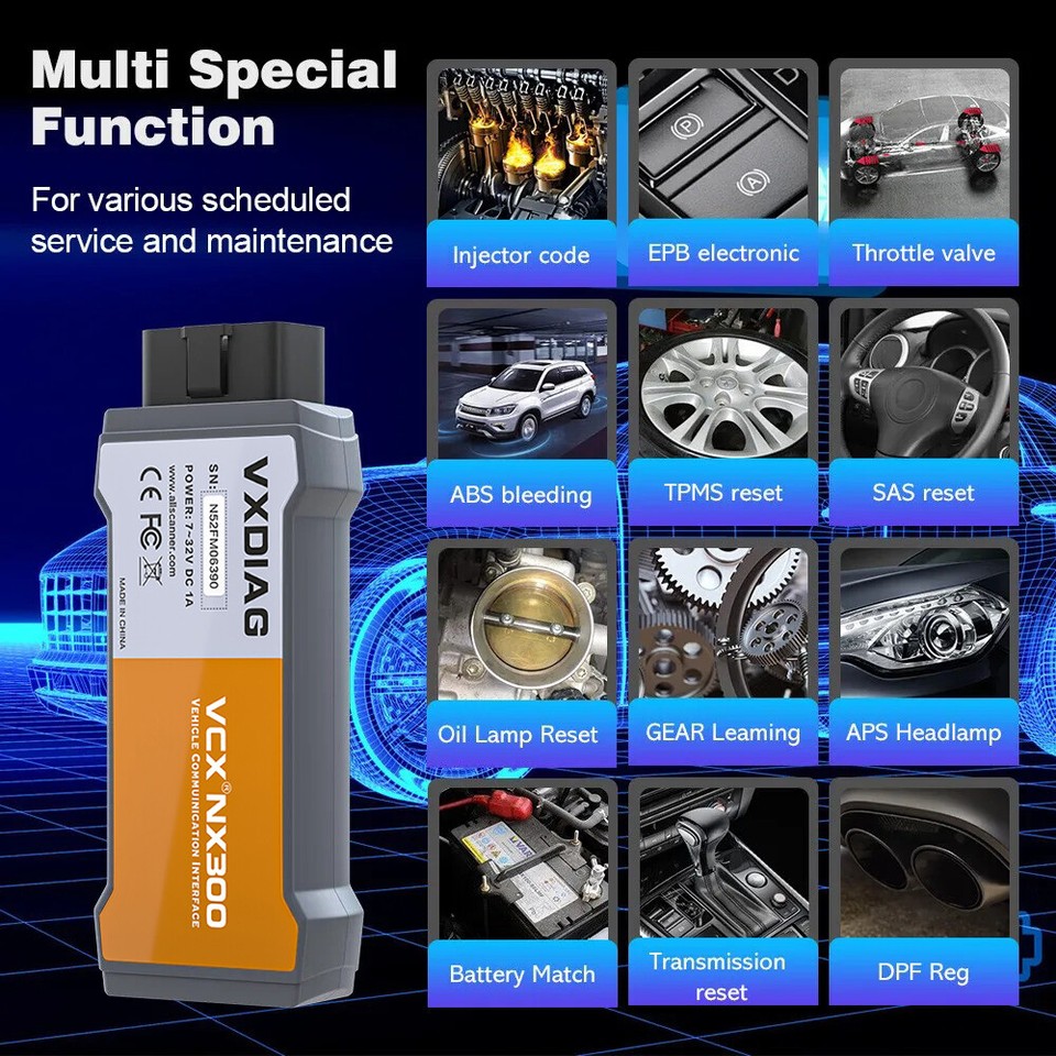 VXDIAG NX300 fit for VOLVO Full System Diagnostic Scanner J2534 ECU ...