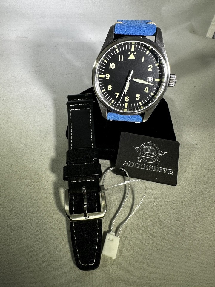 Addiesdive Pilot Watch 39mm Automatic NH35 Extra strap Mint | eBay