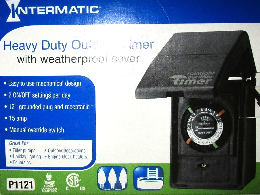 Intermatic P1121 Black Pumps Aerators Heaters Heavy Duty Outdoor Timer ...