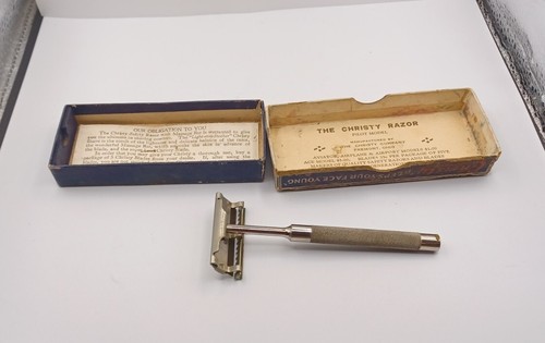 Vintage CHRISTY Complimentary Single Edge Safety Razor Set - 1920's ...