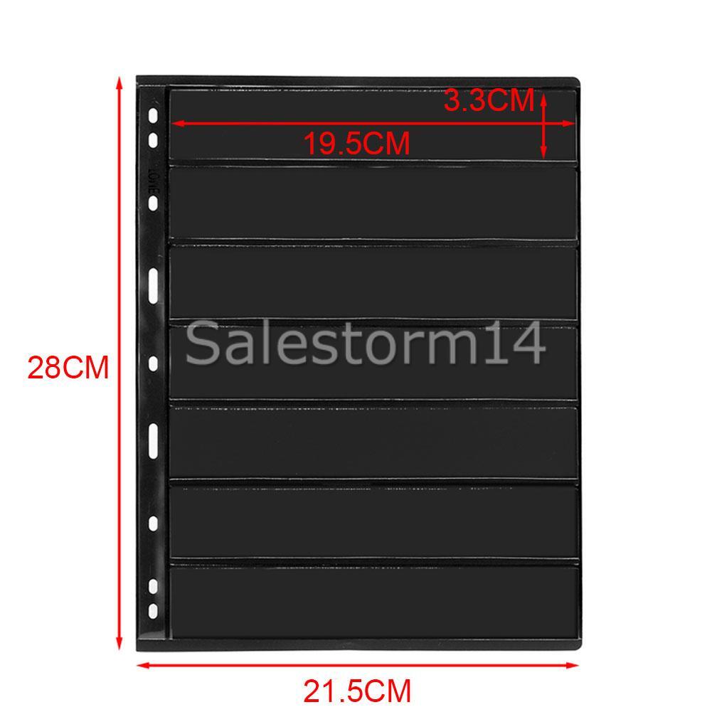 Pack of 20 Sheets Double Sided Stamp Album Stock Pages with 9 Binder ...