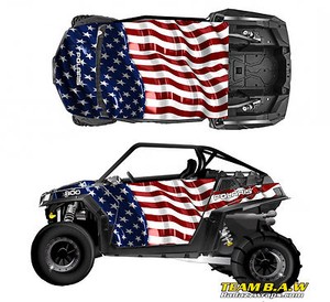 2008+ Polaris RZR 800 XP Racing Graphic Kit Decal UTV 4th july American ...