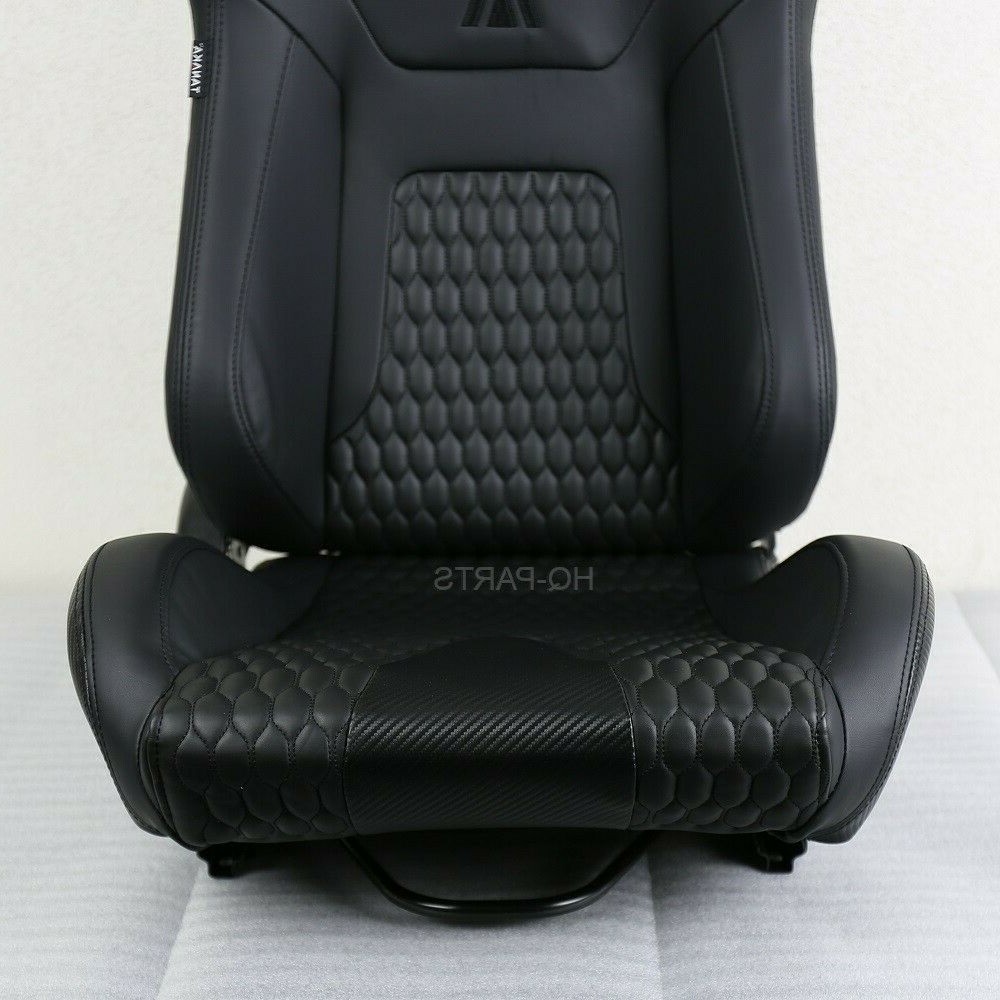 TANAKA PREMIUM BLACK CARBON PVC LEATHER RACING SEAT RECLINABLE ...