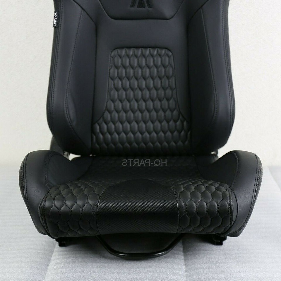 TANAKA PREMIUM BLACK CARBON PVC LEATHER RACING SEAT RECLINABLE ...