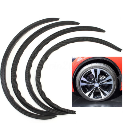 4PCS 72cm Carbon Fiber Car Wheel Eyebrow Arch Trim Lips Fender Flares ...