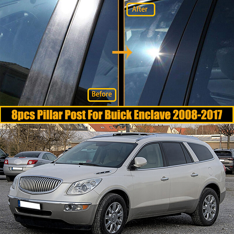 8pcs Black Pillar Posts Decal Decor Fit For Buick Enclave 2008-2017 ...