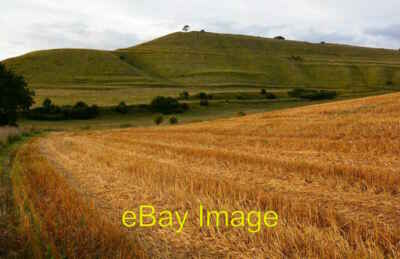 Photo 6x4 Stubble field and hill fort, Roundway, Wiltshire There is a ...