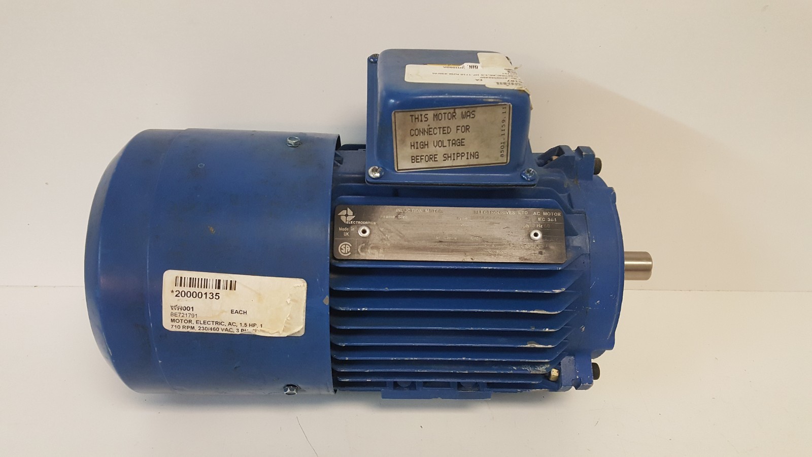 GUARANTEED! ALPAK II 1.5HP 1710RPM 230/460V INDUCTION MOTOR U-DA80MA-H ...