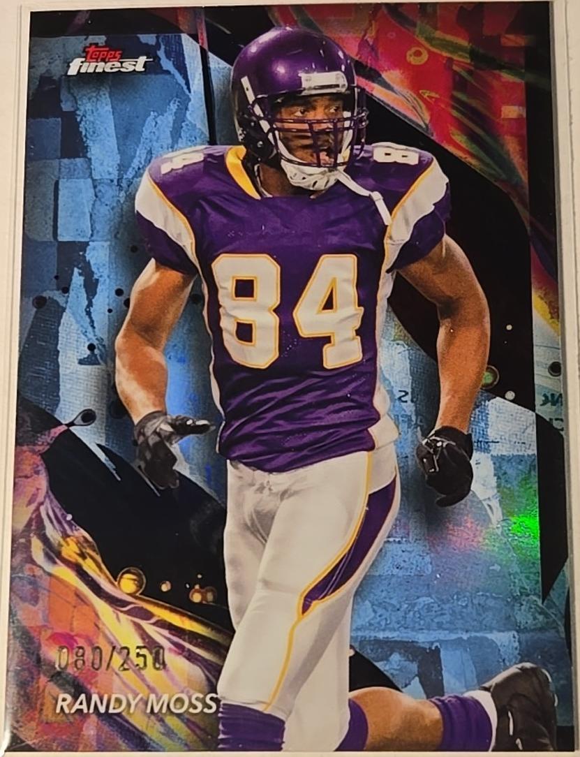 2024 Topps Finest - Uncommon Randy Moss #132 Sky Blue Refractor /250 ...