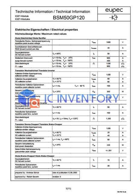 FST BSM50GP120 Infineon IGBT Power Module for sale online | eBay