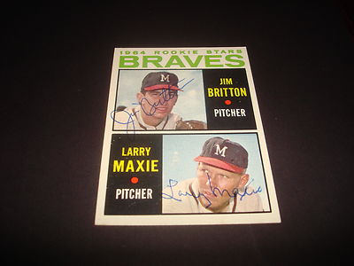 1964 TOPPS #94 JIM BRITTON & LARRY MAXIE BRAVES ROOKIE SIGNED AUTOGRAPH ...