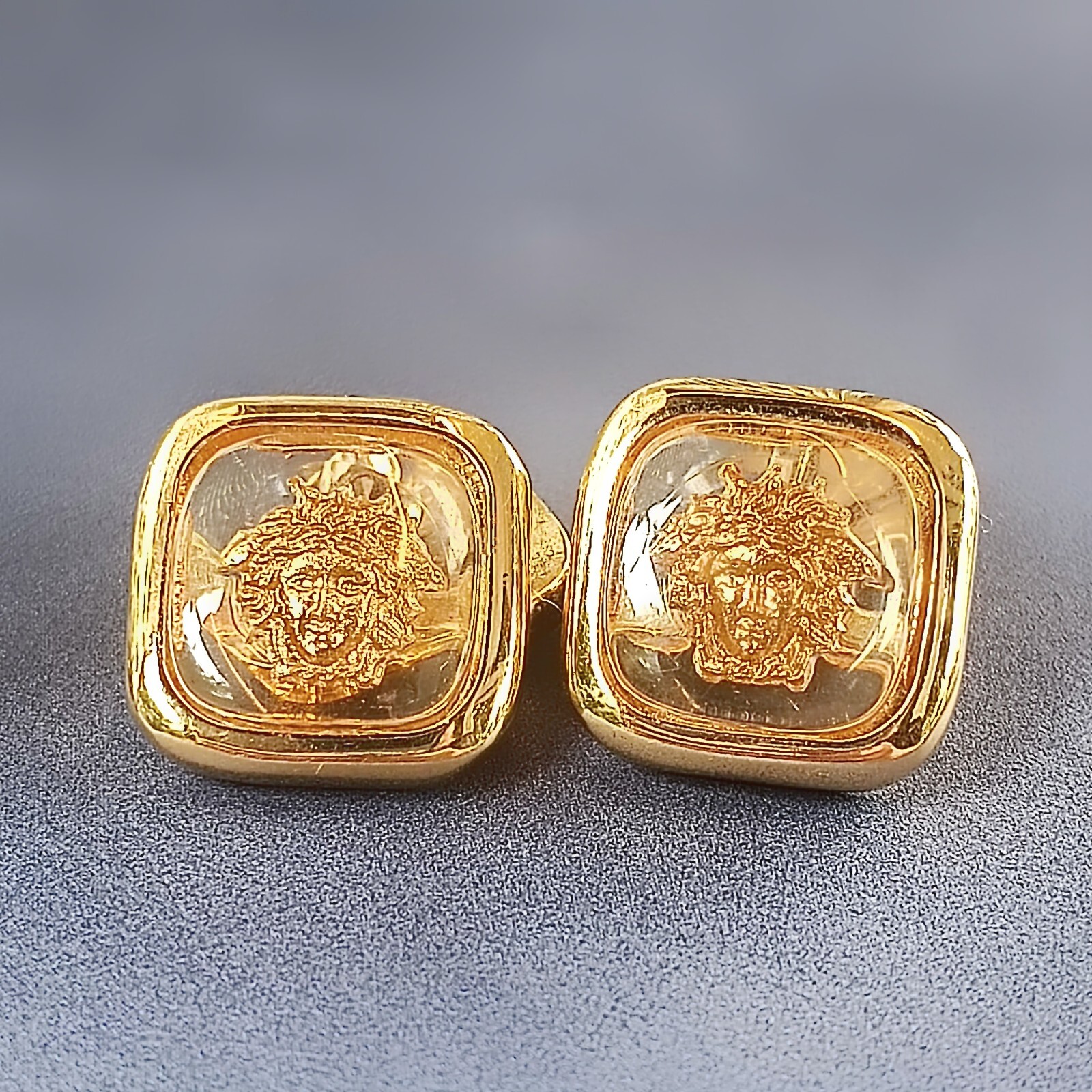 Gianni Versace Medusa Cufflinks Gold Tone Chain Link … - Gem