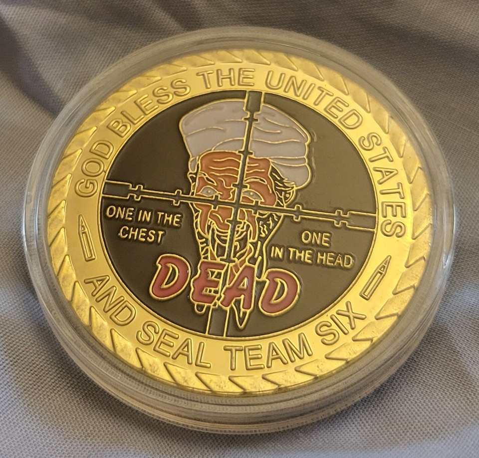 9/11 Bin Laden Dead Gold Coin Stars & Stripes US Flag President Trump ...