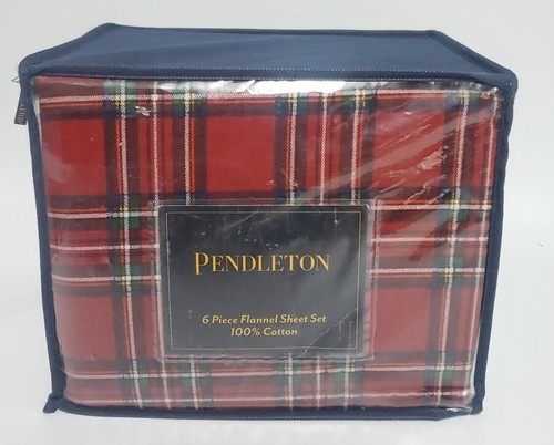 Pendleton Porter Plaid 100 Cotton 4 Piece Flannel Sheet Set Size King ...