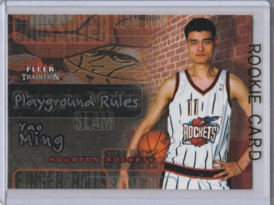 YAO MING ROOKIE CARD 2002 Fleer Tradition HOUSTON ROCKETS RC Playground ...