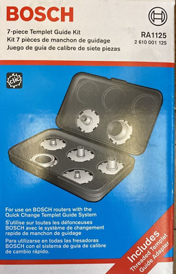 BOSCH RA1125 7 PIECE TEMPLET GUIDE KIT FOR ROUTERS WITH QUICK-CHANGE ...