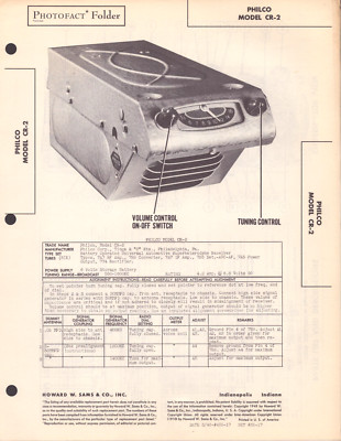 Philco - Car Radio - Model CR-2 - Photo Fact Folder - 1948 | eBay
