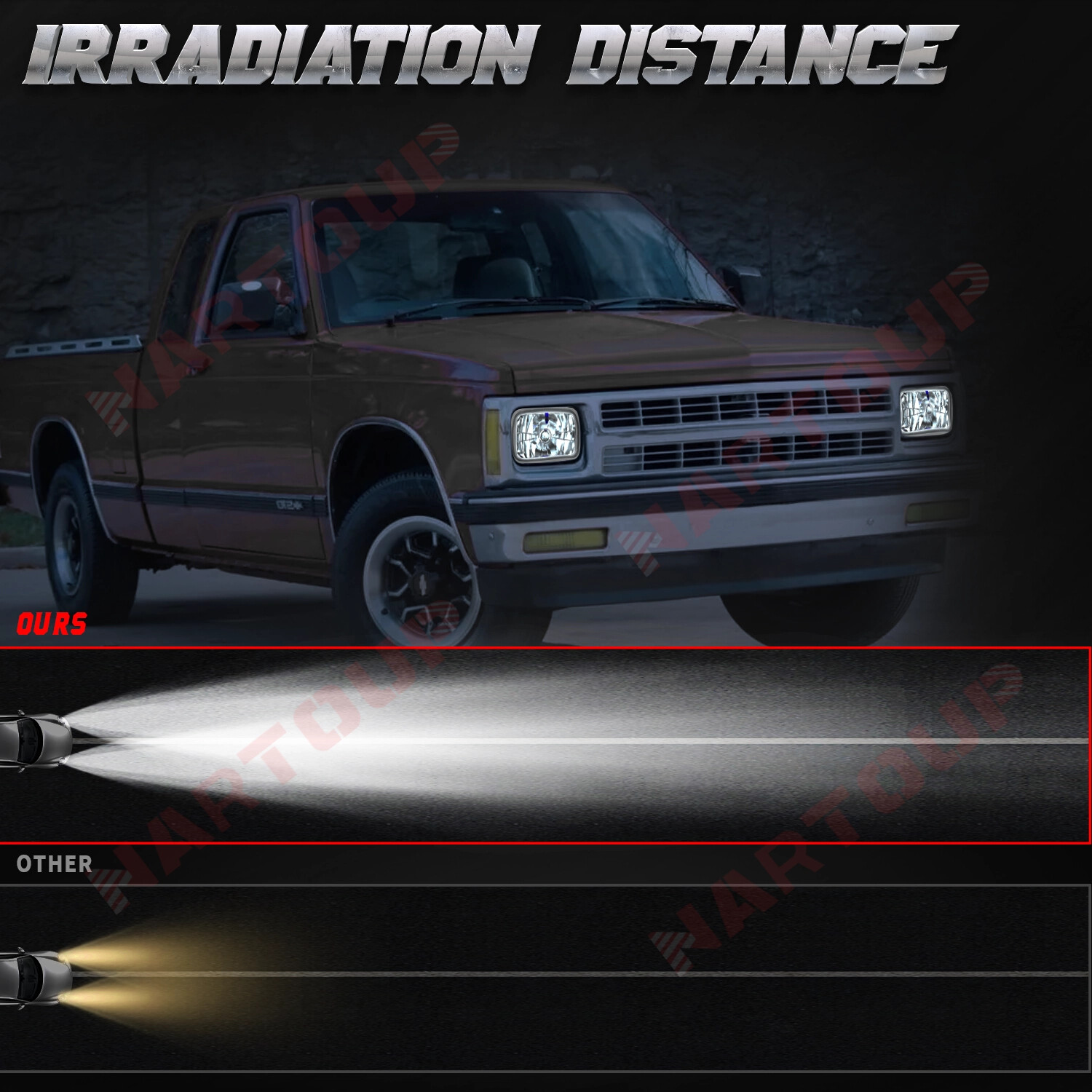 Pair For 82-93 Chevy S10 Blazer GMC S15 7X6" Projector LED Headlight HI ...