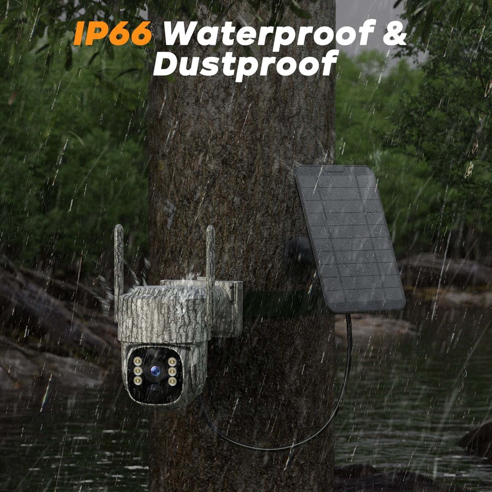 4G LTE Cellular Trail Camera Solar Powered Cam 360° Live View Night ...