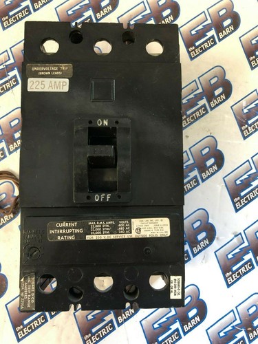 Square D KAL362251121, 225 Amp, 600 Volt, 3 Pole, +UVR Circuit Breaker ...