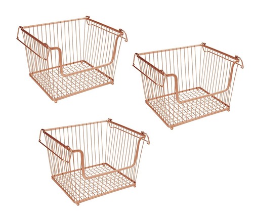 Stackable Storage Basket Metal Wire Kitchen Vegetable Fruit Organizer 1 ...