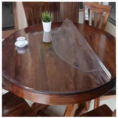 Round PVC Tablecloth, Oil-proof, Glass Soft Cloth, Table Cover ...