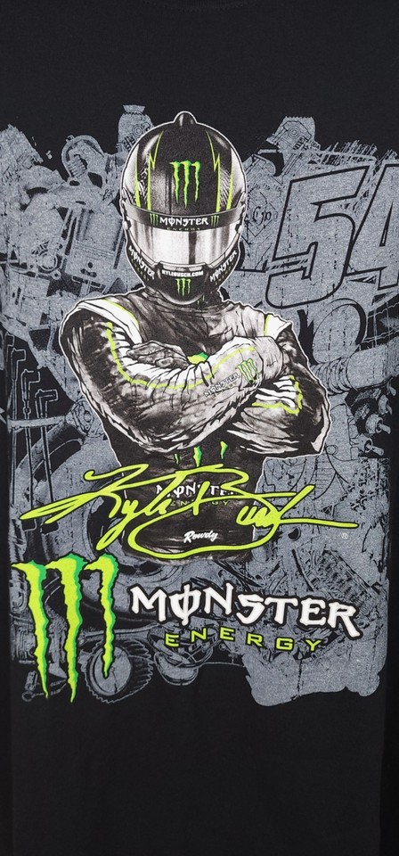 Monster Energy Shirt Mens Size 3XL Black Nascar Kyle Busch Racing Y2K ...