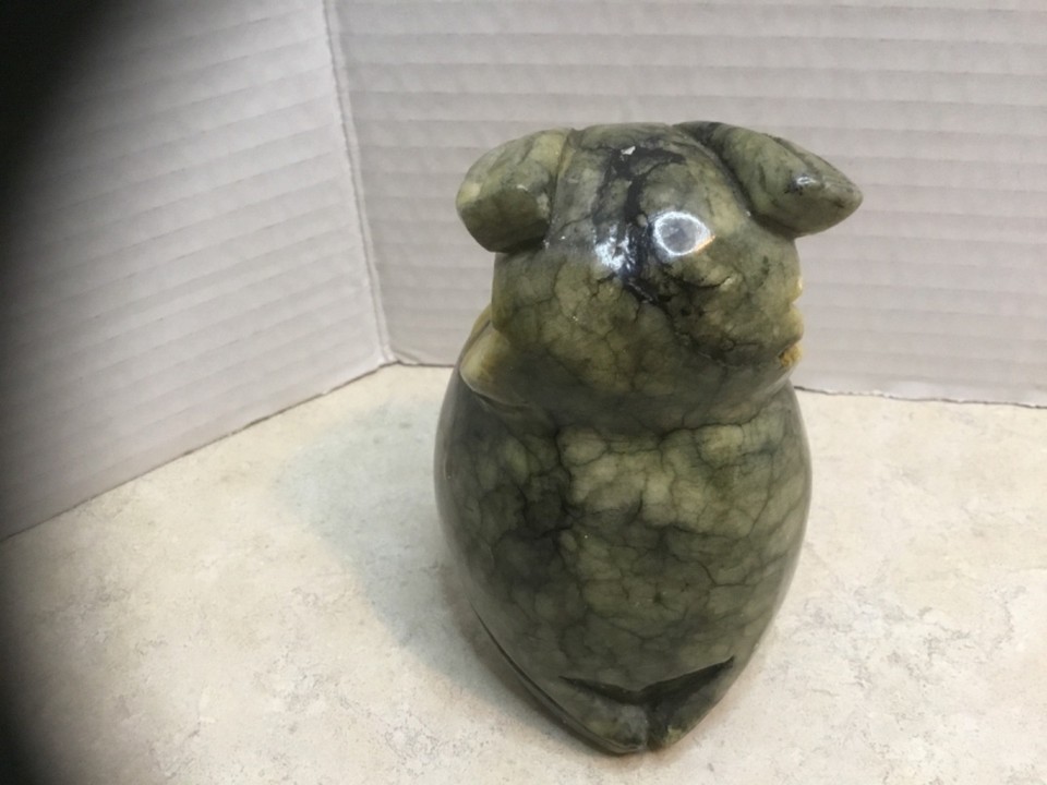 VINTAGE ALABASTER STONE OWL HANDCARVED BY FIRM PROF G. BESSI VOLTERRA ...