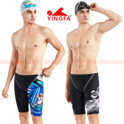 YINGFA MEN'S BOY'S COMPETITION RACING TRAINING JAMMERS SWIMMING TRUNKS ...