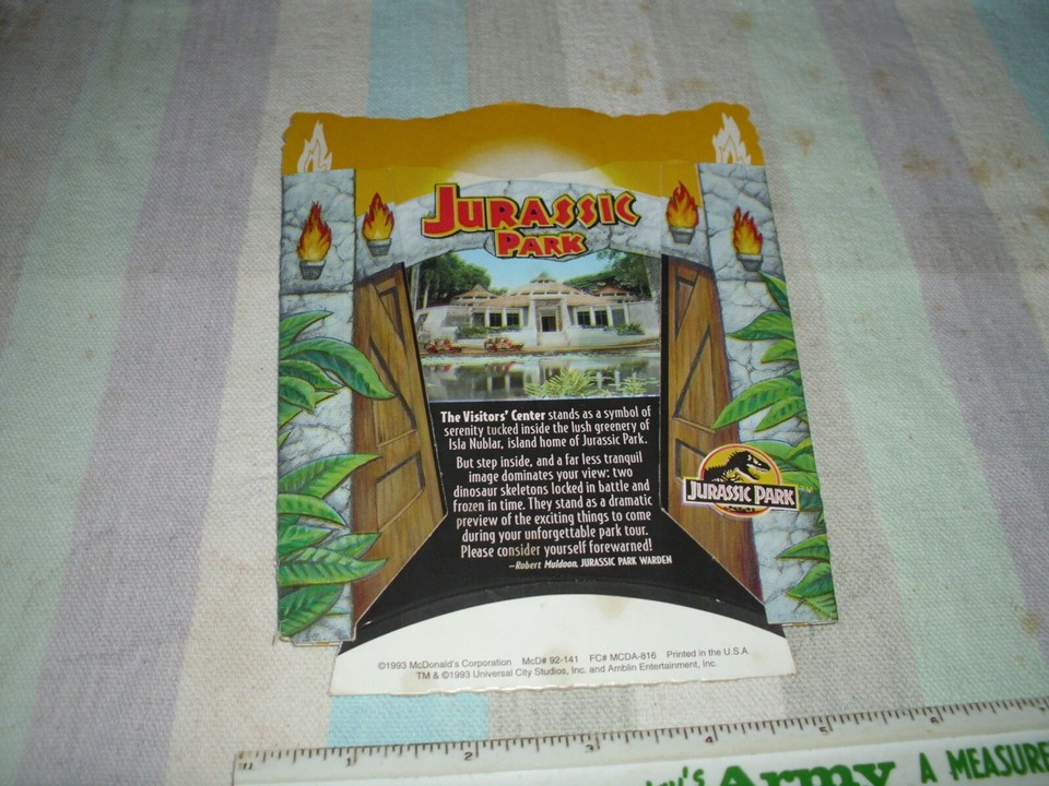 1993 McDonald's Jurassic Park T-Rex French Fry Holder - Great Condition ...