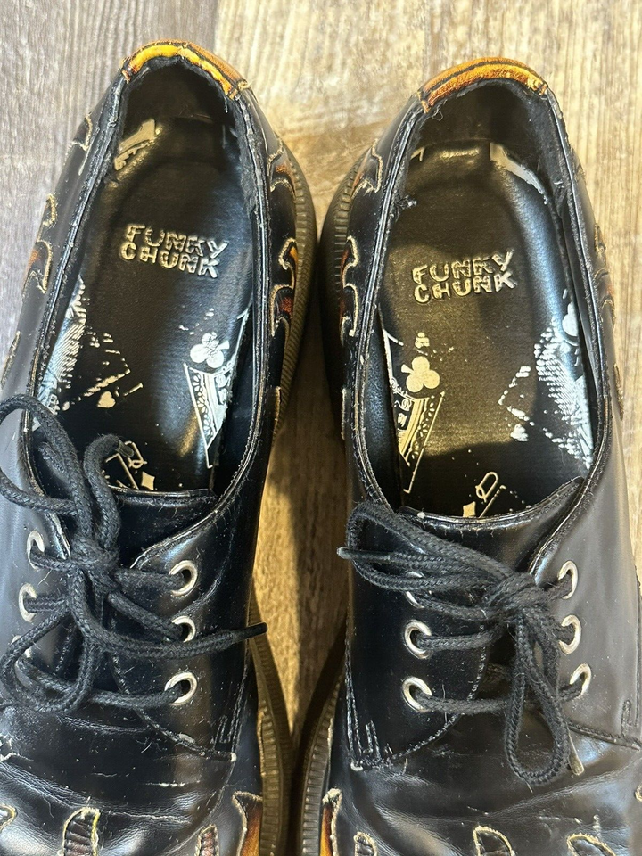 Vintage 90s Funky Chunk Flame Oxford Shoes Size 8.5 Chunky Shoes Grunge ...