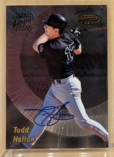 1998 Bowman's Best CERTIFIED AUTOGRAPH #115 Todd Helton HOF RARE ON ...