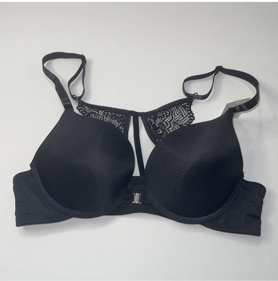 Push Up Racerback Lace Front Close Light Padded T- Shirt Bra 32B - 40C ...