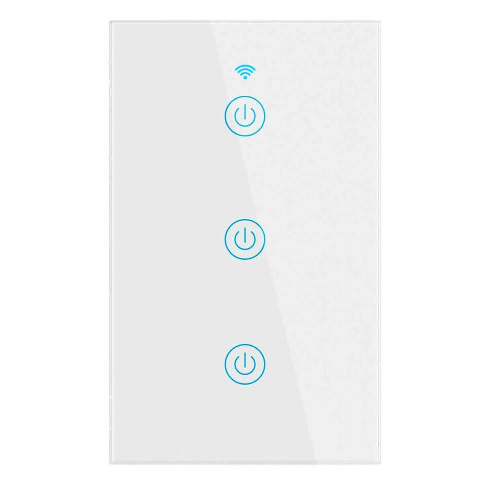 1/2/3/4 Gang WiFi Smart Wall Touch Light Switch Glass Panel for Alexa ...