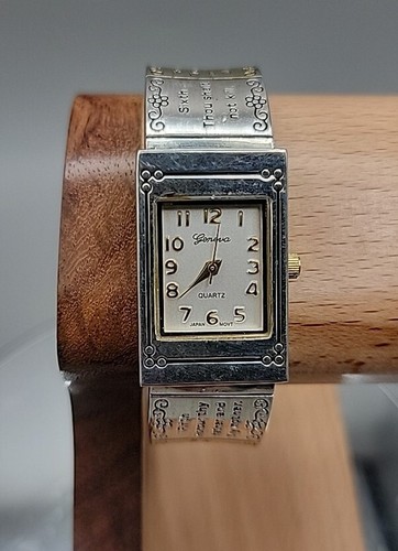 Geneva Ladies Quartz Watch 7" 10 Commandments Open Cuff Bracelet 20mm ...