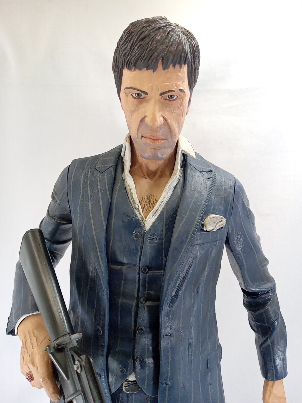 NECA Scarface TONY MONTANA 1/4 Scale 18" Talking Action Figure Blue ...