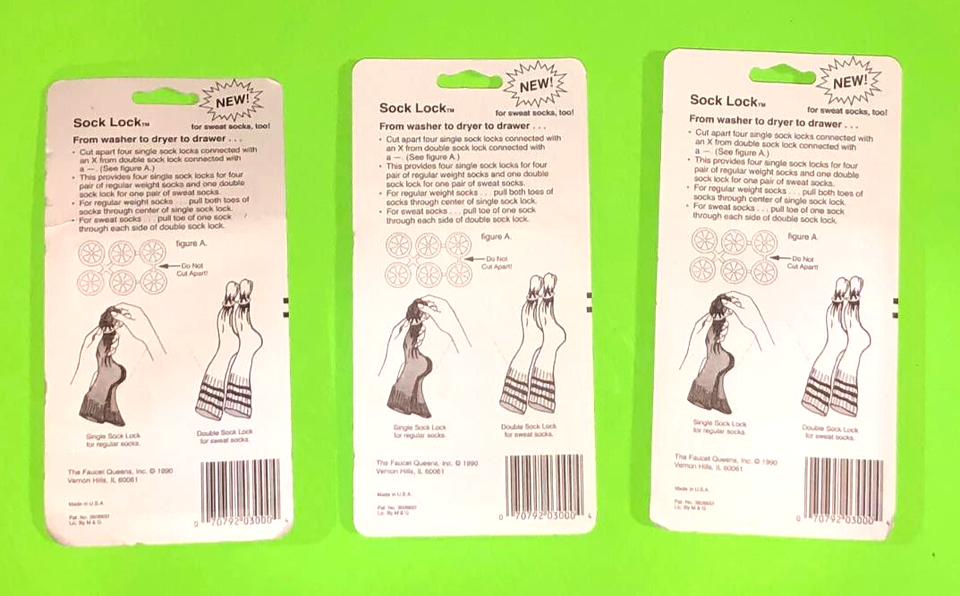72ct Helping Hand Sock Locks Keep Socks 3 packages New in sealed ...