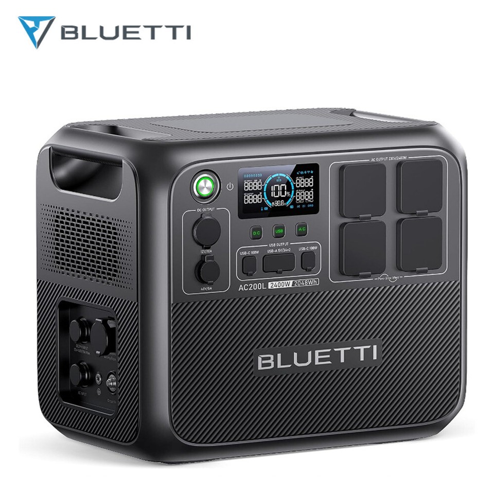 BLUETTI AC200L 2048Wh 2400W Power Station Solar Generator Emergency ...