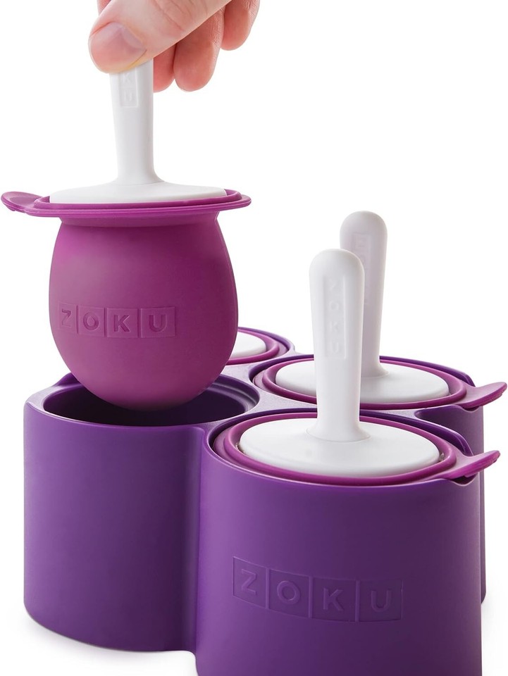 Round Pop Mold, 4 Easy-release Silicone Popsicle Mold With Sticks and ...