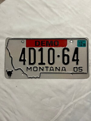 LICENSE PLATES MONTANA DEMO 4D10-64 2005 | eBay