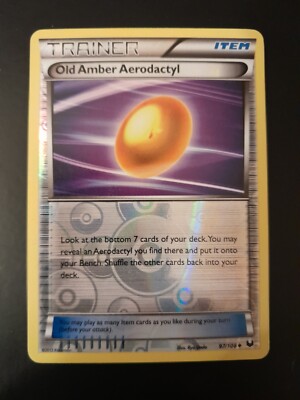 Pokemon Old Amber Aerodactyl 97/108 Dark Explorers Reverse Holo NM See ...