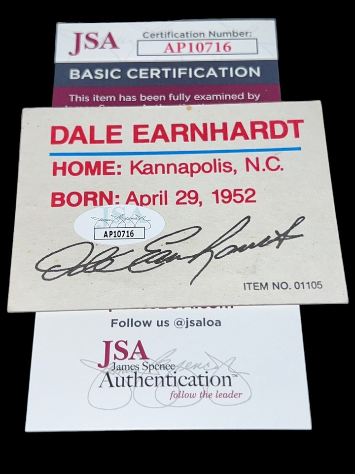 Dale Earnhardt signed RACING CHAMPIONS NASCAR WINSTON CUP CHAMPION card ...