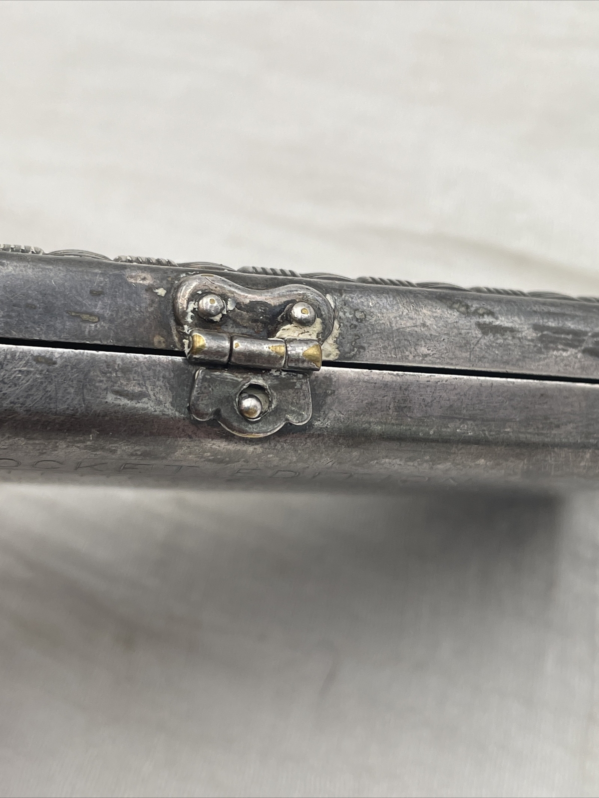 King Gillette Silver Plated Metal Safety Razor Box Pocket Edition Case ...